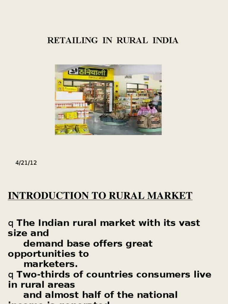 Rural Retailing | PDF | Convenience Store | Retail
