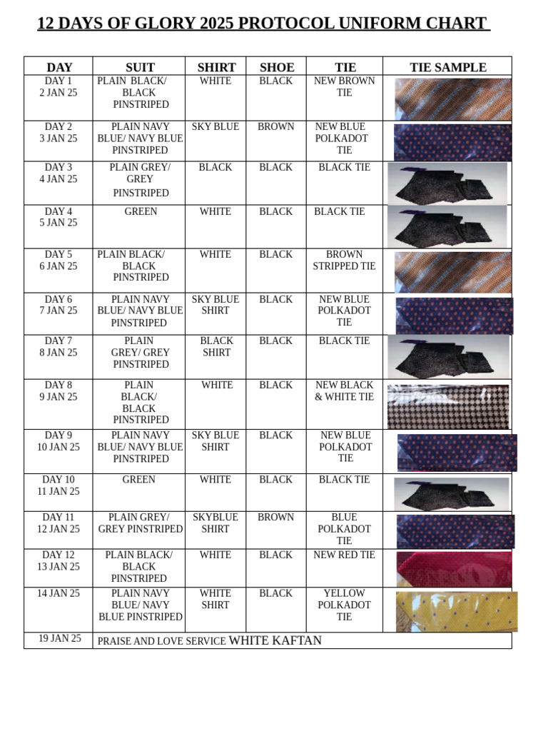 2025 Protocol Uniform Chart | PDF