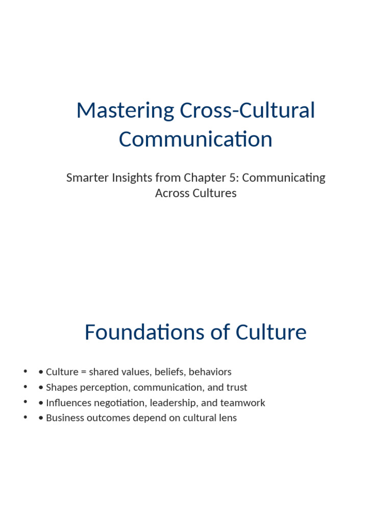 Cross-Cultural Communication Mastery | PDF