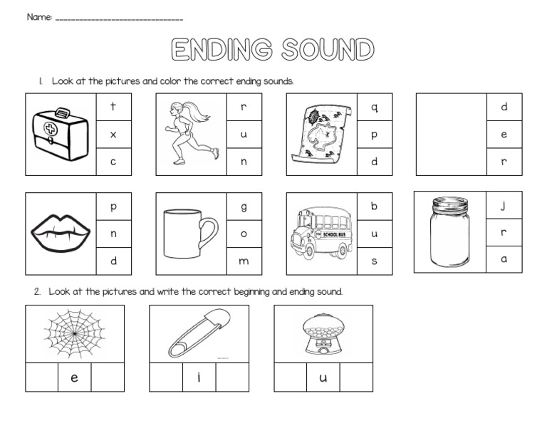 Ending Sound Worksheet PARA PRACTICAR | PDF