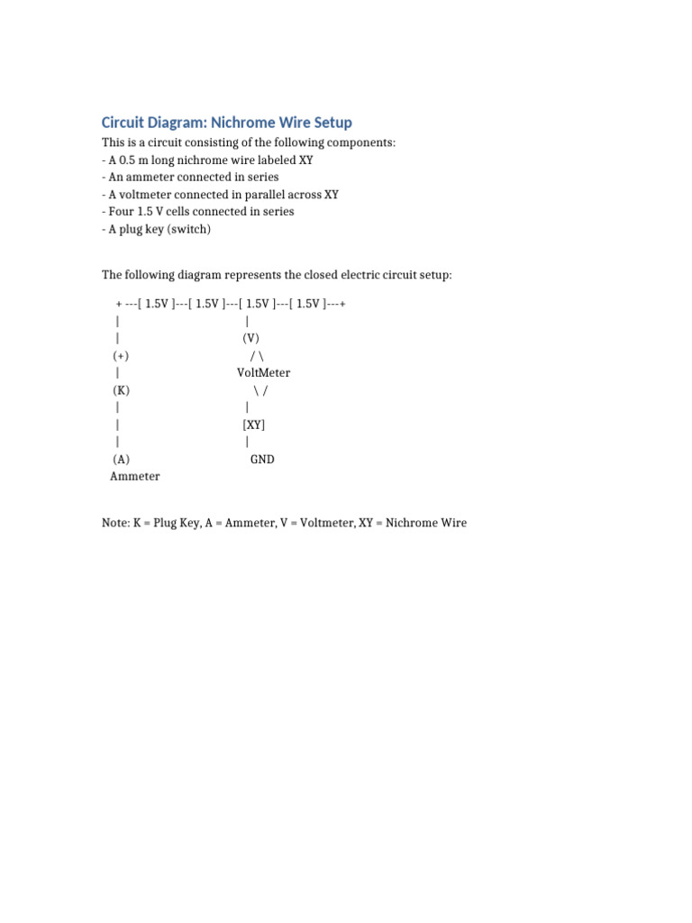 Nichrome Circuit Diagram Drawn | PDF