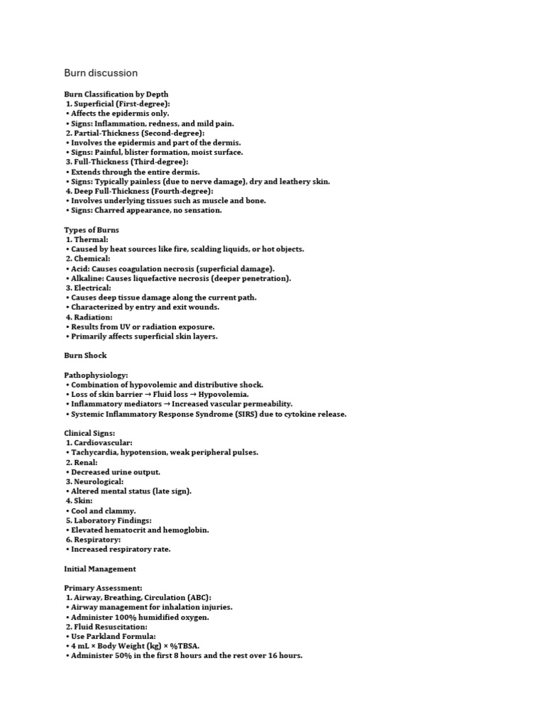 Comprehensive Burn Classification and Management | PDF | Burn | Shock ...