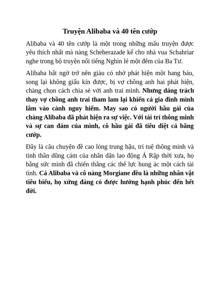 Truyện Alibaba Và 40 Tên Cướp | PDF