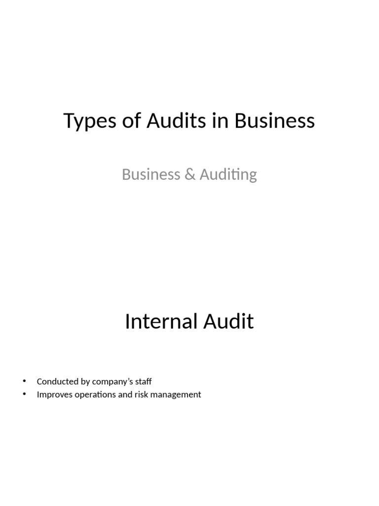 Types of Audits in Business | PDF