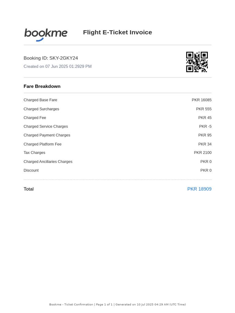 Airline Invoice | PDF