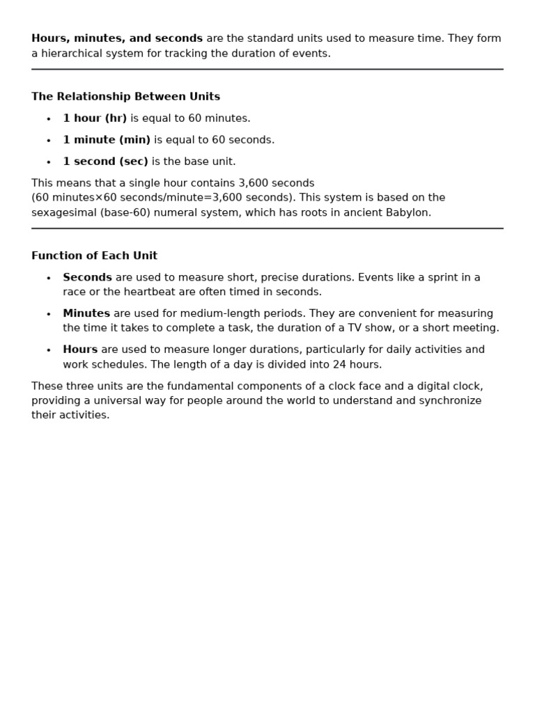 Understanding Time: Min, Sec, Hr Basics | PDF