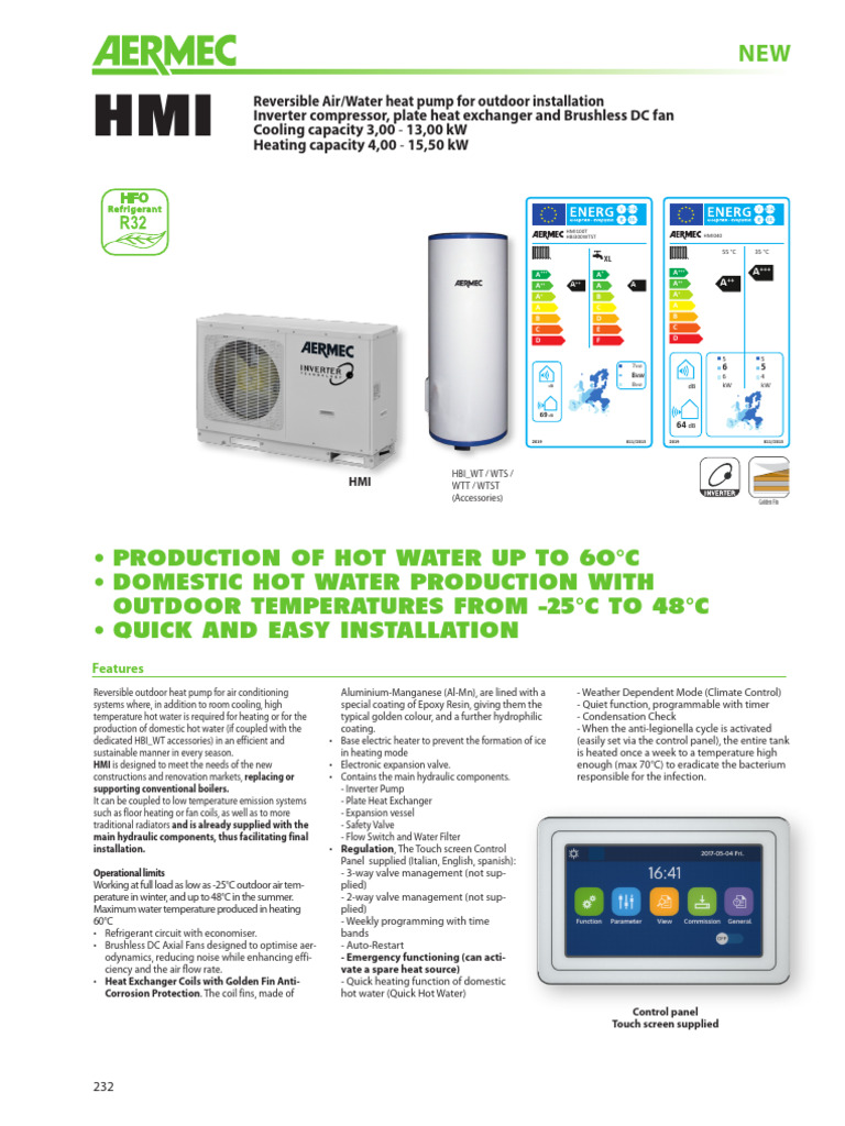 Hmi Data Sheet | PDF | Water Heating | Heat Exchanger