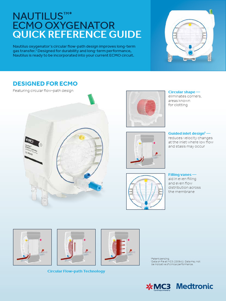 Nautilus ECMO Oxygenator Quick Guide | PDF | Blood | Hemodynamics