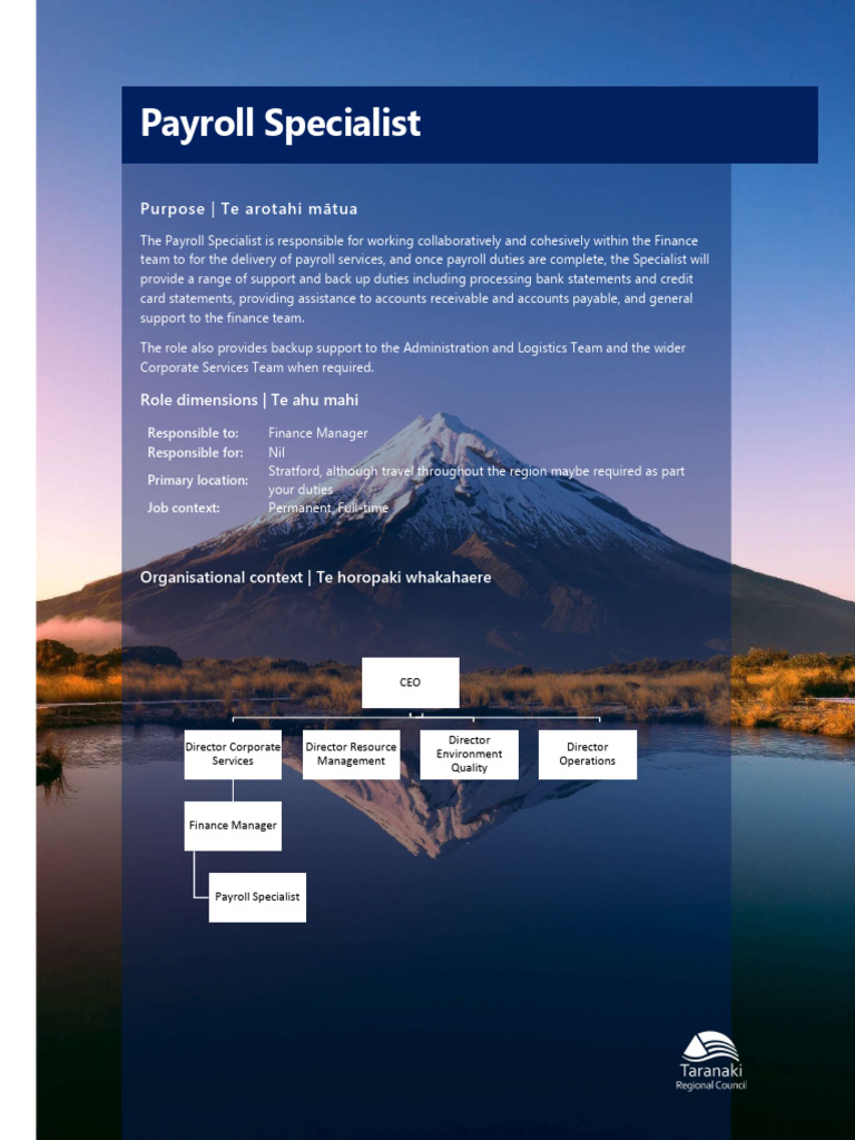 Payroll Specialist Job Description | PDF | Occupational Safety And ...