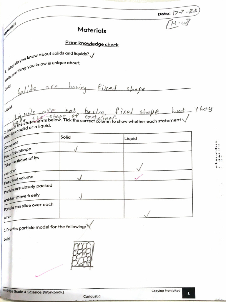 Science - Materials Workbook AUG | PDF