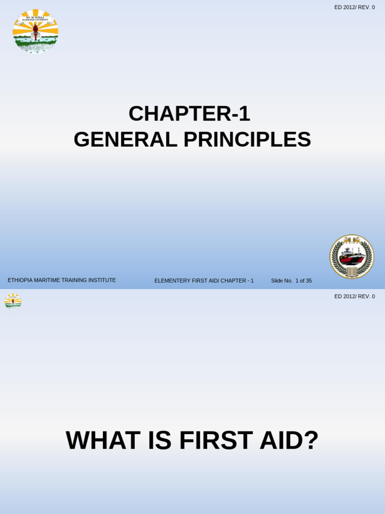 Chapter 1 EFA General Principles | PDF | First Aid | Cardiopulmonary Resuscitation