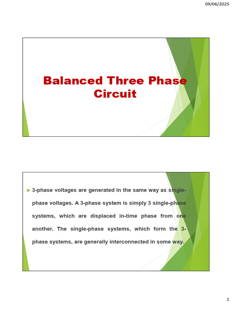 Balanced Three Phase Circuit | PDF | Electric Power | Electrical Engineering