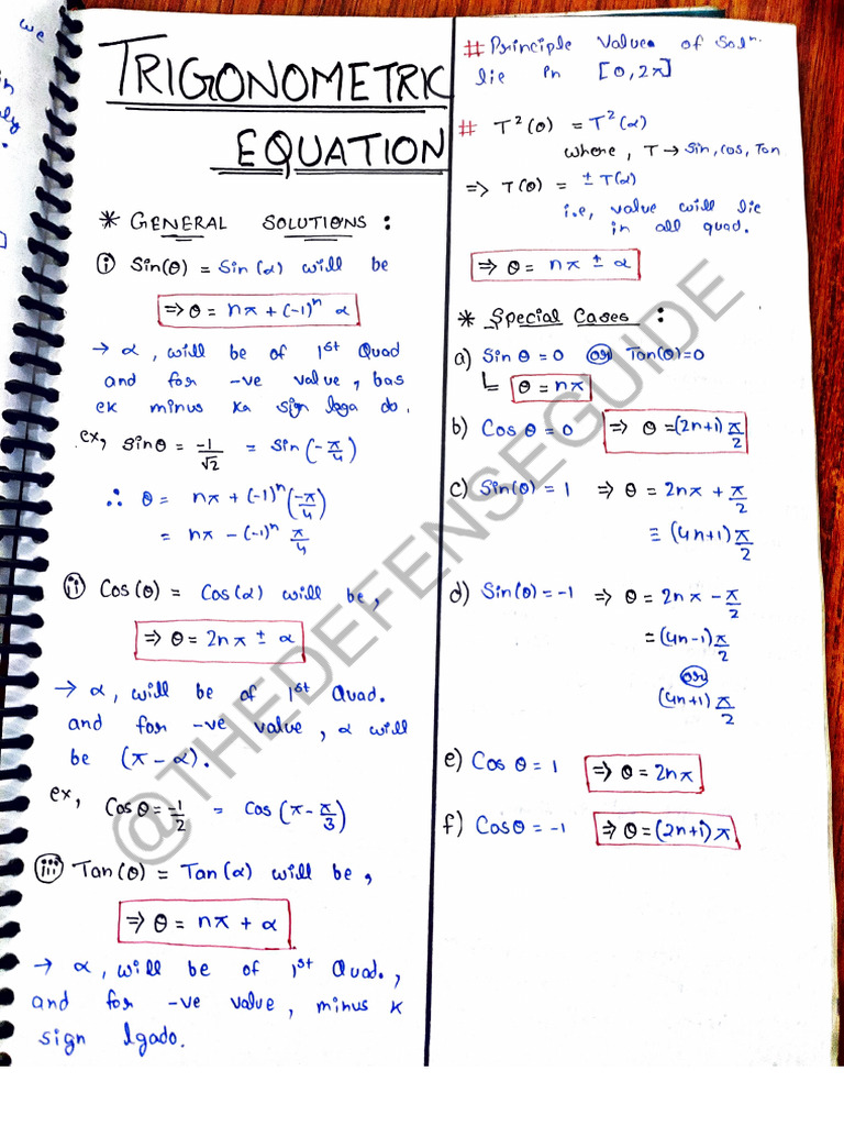 Trigonometry Formula Sheet@Thedefenseguide | PDF | Trigonometry ...