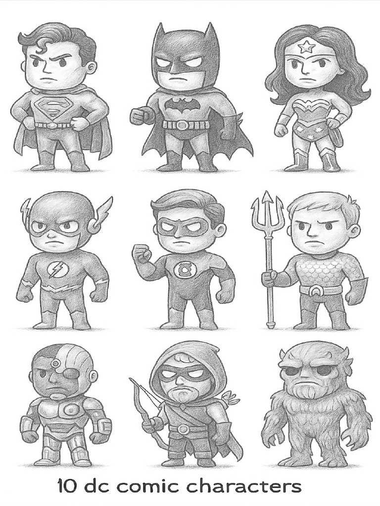 DC Characters Drawing Challenge | PDF