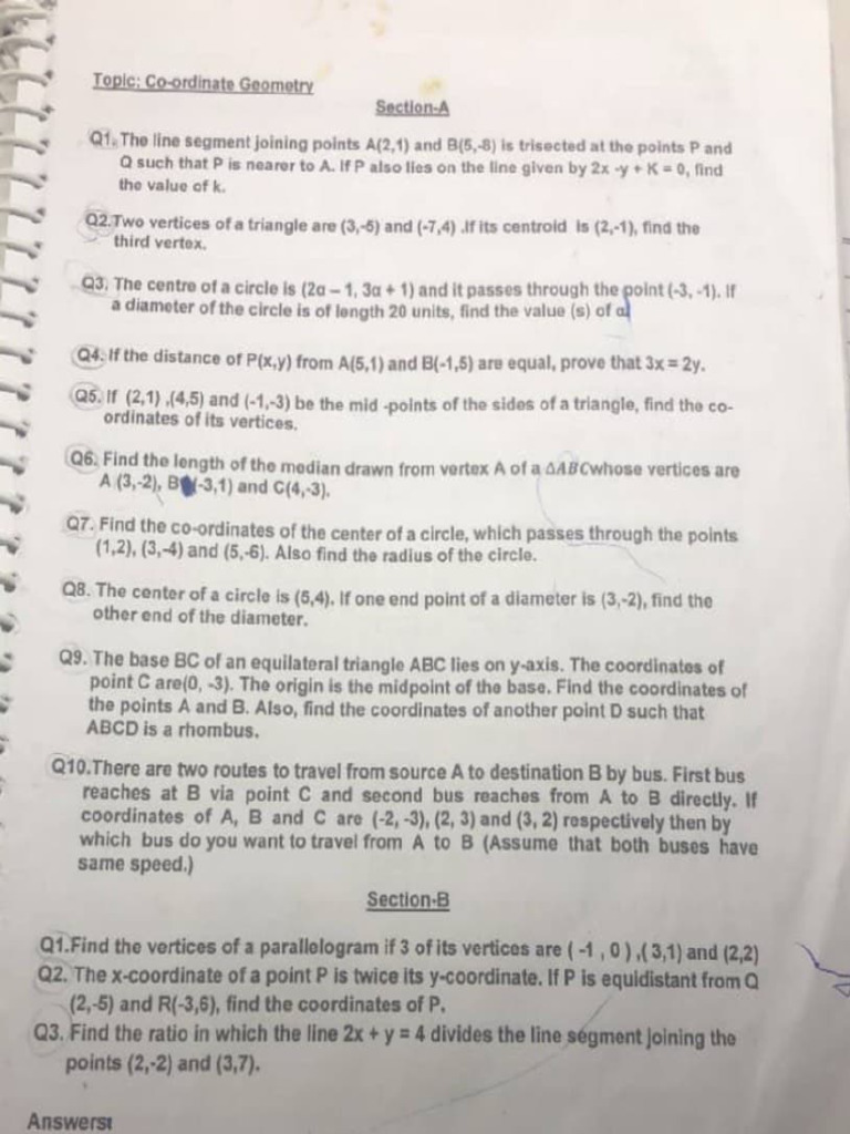 Coordinate Geometry | PDF