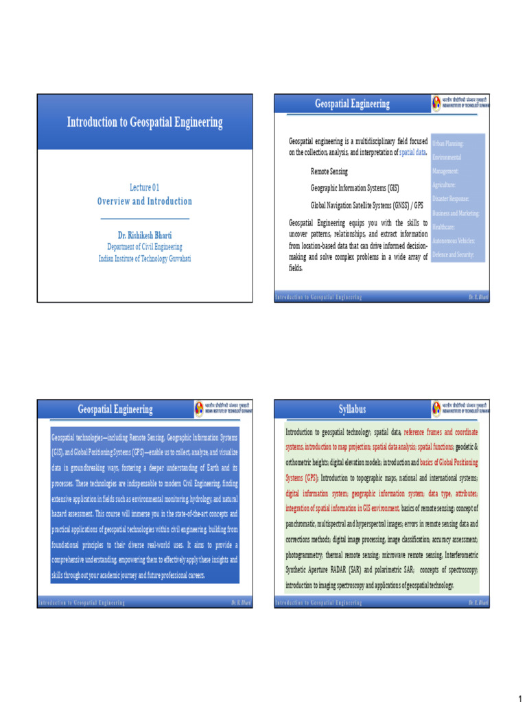 Geospatial Engineering Overview and Applications | PDF ...