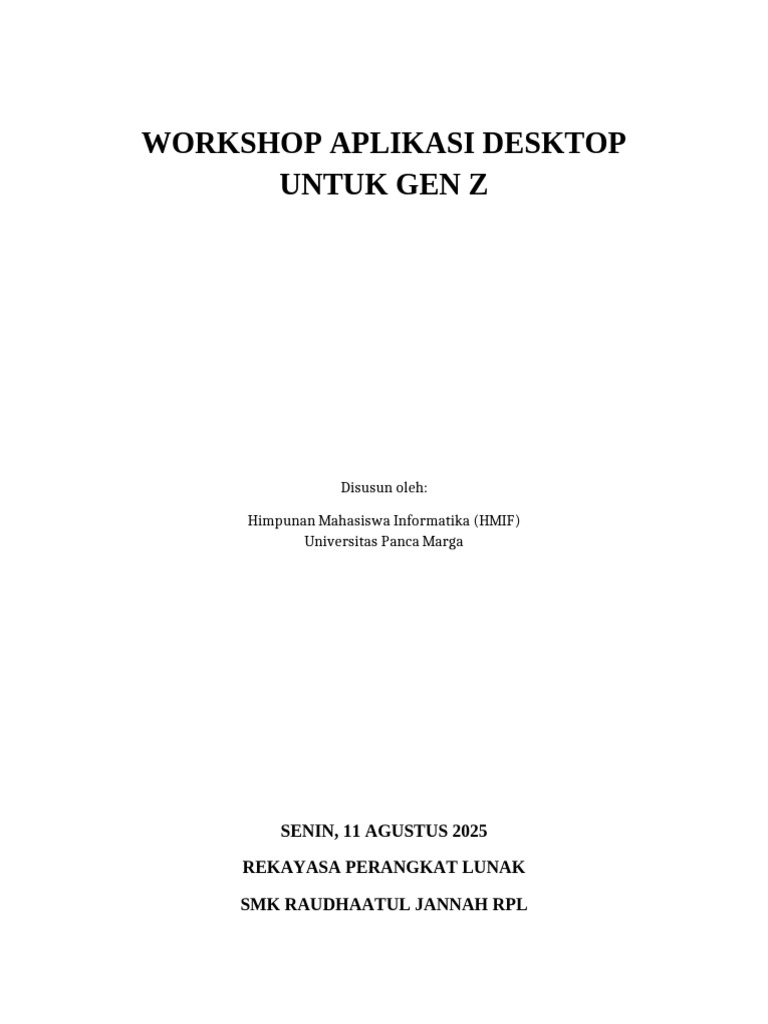 Modul Workshop Aplikasi Desktop Gen Z | PDF