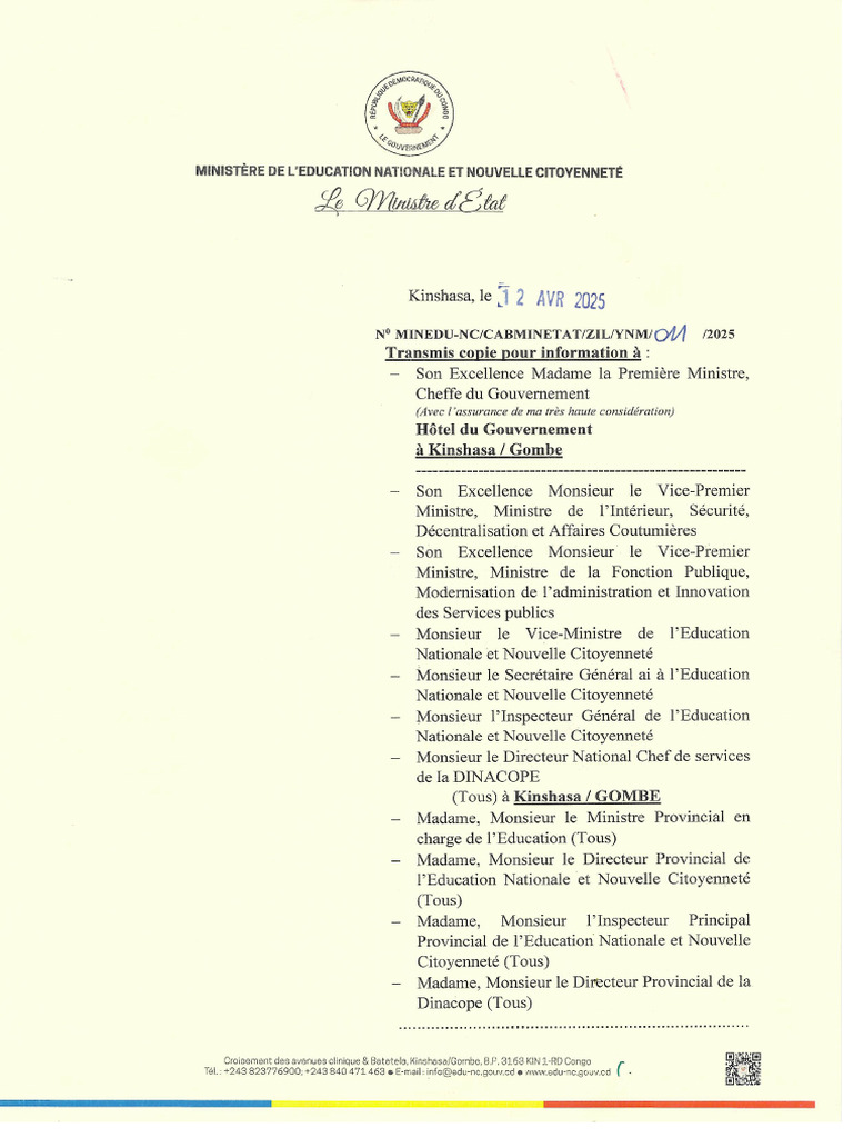 Notification Et Affectation Des Cadres | PDF