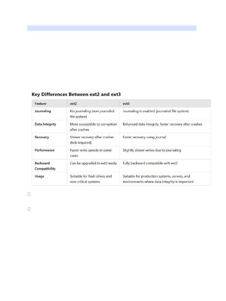 Ext2 vs Ext3: Linux File Systems Explained | PDF | Process (Computing ...