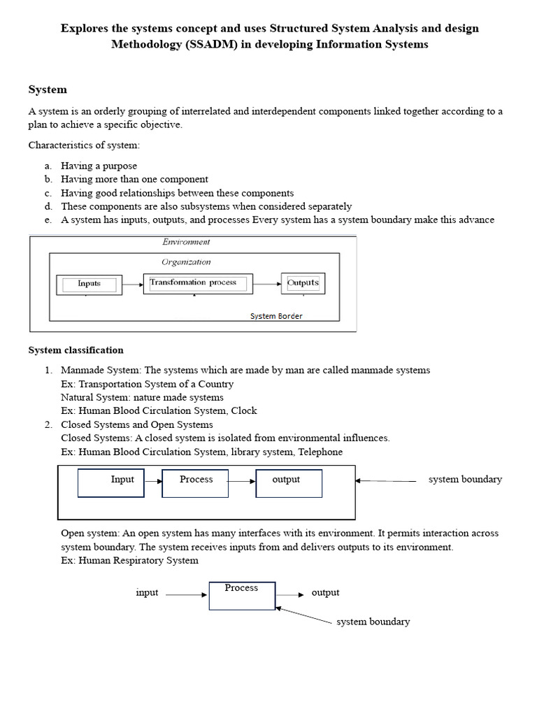 Explores The Systems Concept and Uses Structured System Analysis and ...