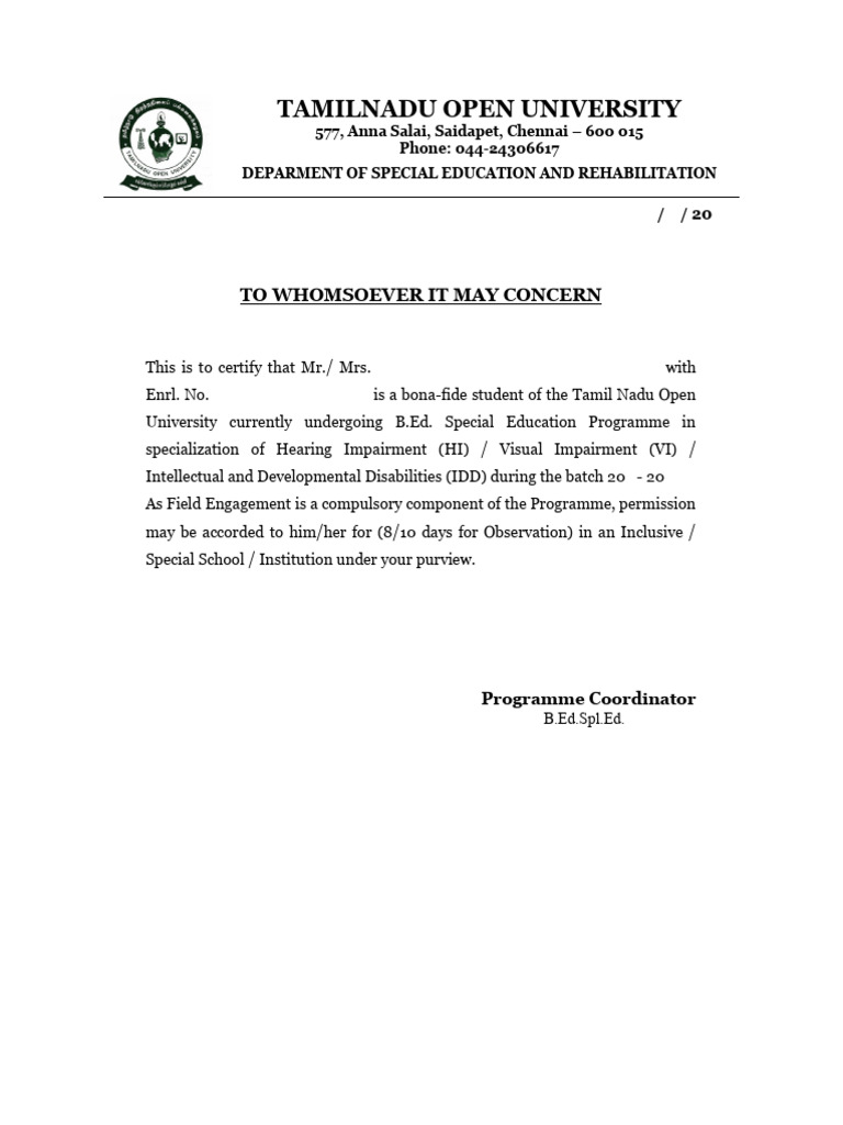 Bonafide Certificate For Internship Pdf