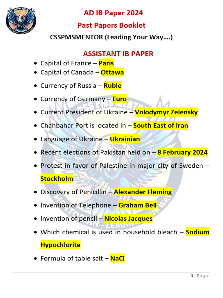 Ad Ib Paper 2024 | PDF