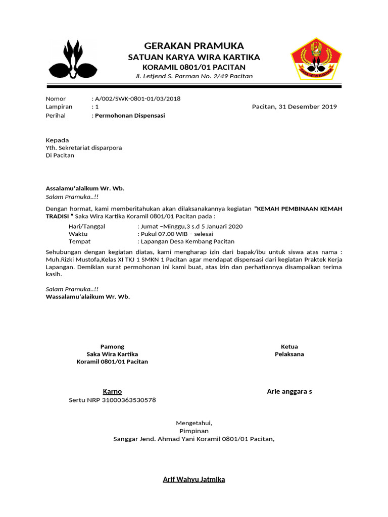 Surat Dispen | PDF