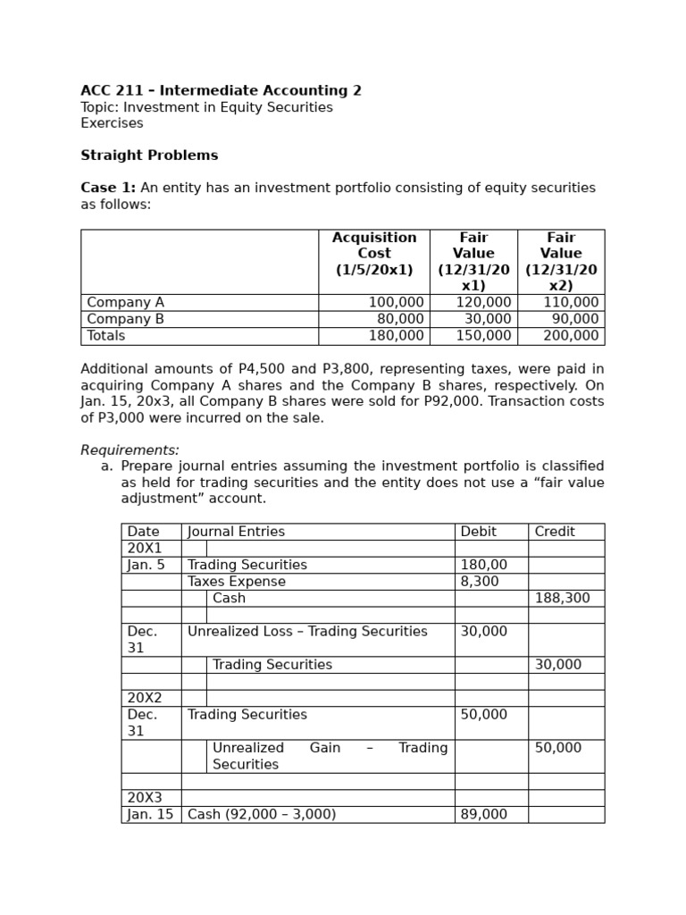 Activity Equity Securities | PDF | Debits And Credits | Dividend
