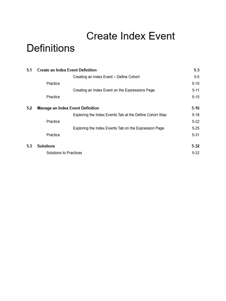 Understanding Index Event Definitions | PDF | All Rights Reserved ...
