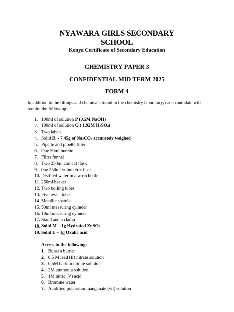 Chem Pp3 Confidential 2025 - 1 | PDF