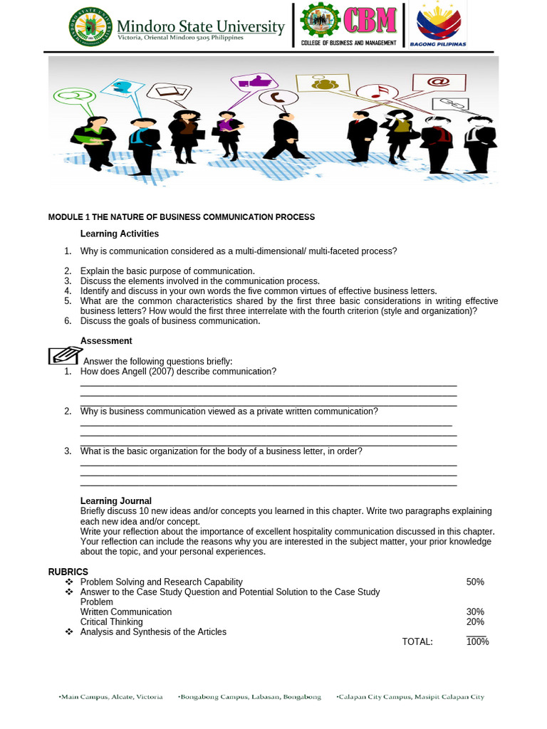 Activity Sheet 1 Business Communication | PDF | Communication ...