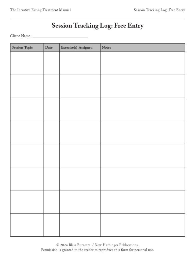 01 Worksheets-And-Handouts IntuitiveEatingTreatmentManual | PDF ...