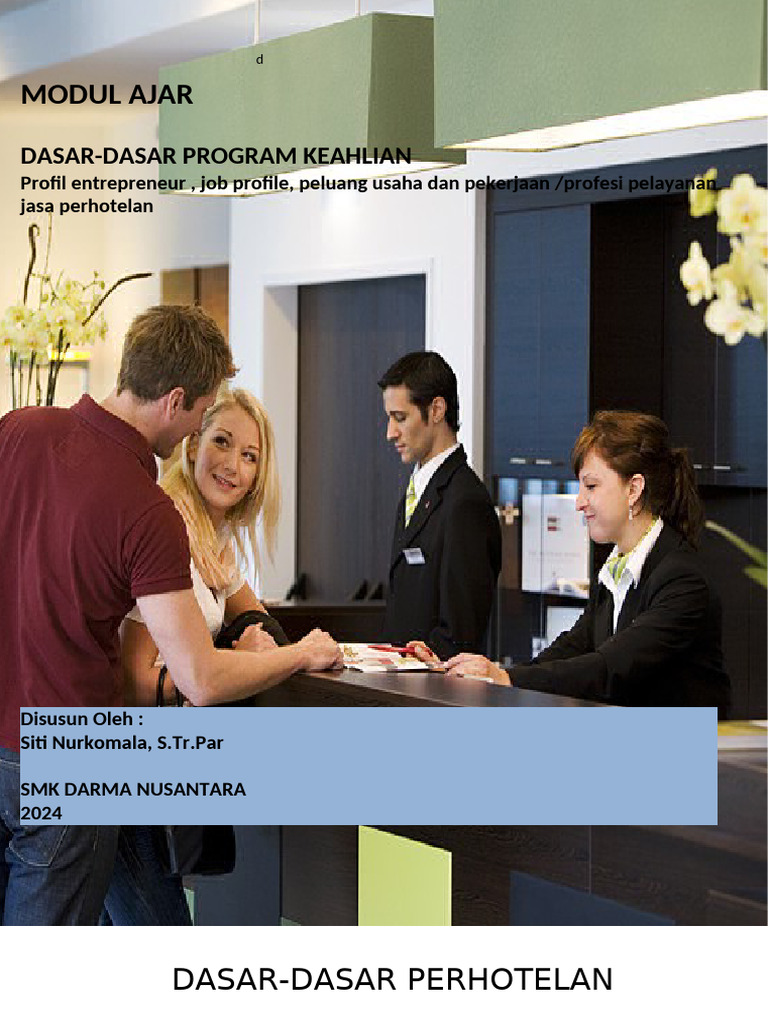 Modul Ajar 3 Dasar-Dasar Perhotelan | PDF