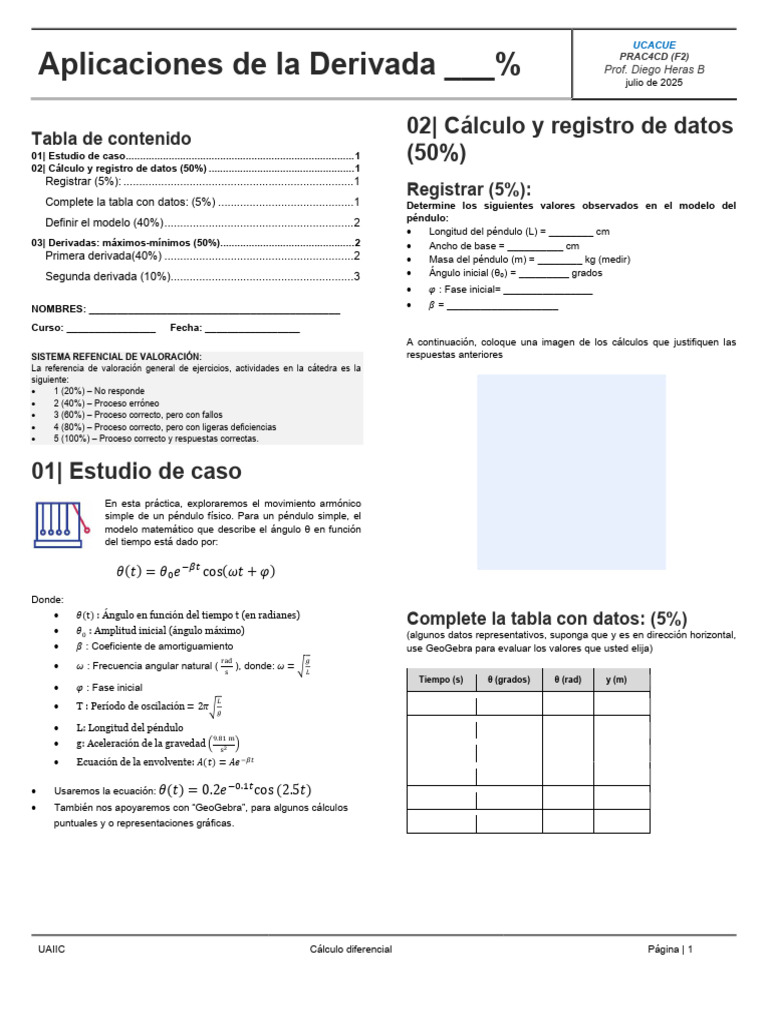 Pract4 Sin Tecnologia | PDF | Oscilación | Derivado