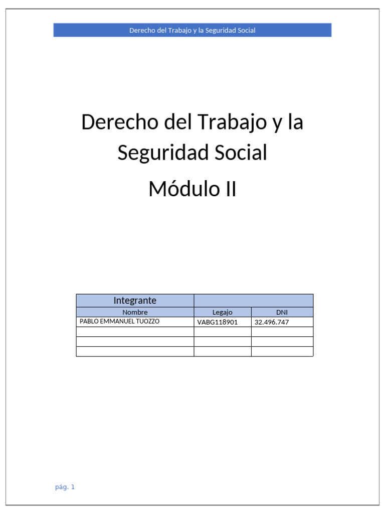 Tp2 Derecho Del Trabajo y La Seguridad Social Tuozzo Pablo | PDF | Derecho laboral | Justicia