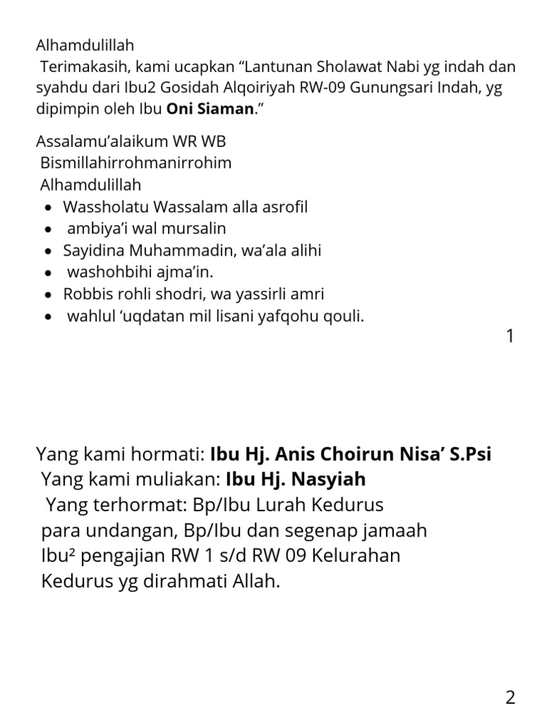 Alhamdulillah Terimakasih, Kami Ucapkan "Lantunan Sholawat Nabi Yg Indah Dan Syahdu Dari Ibu2 ...