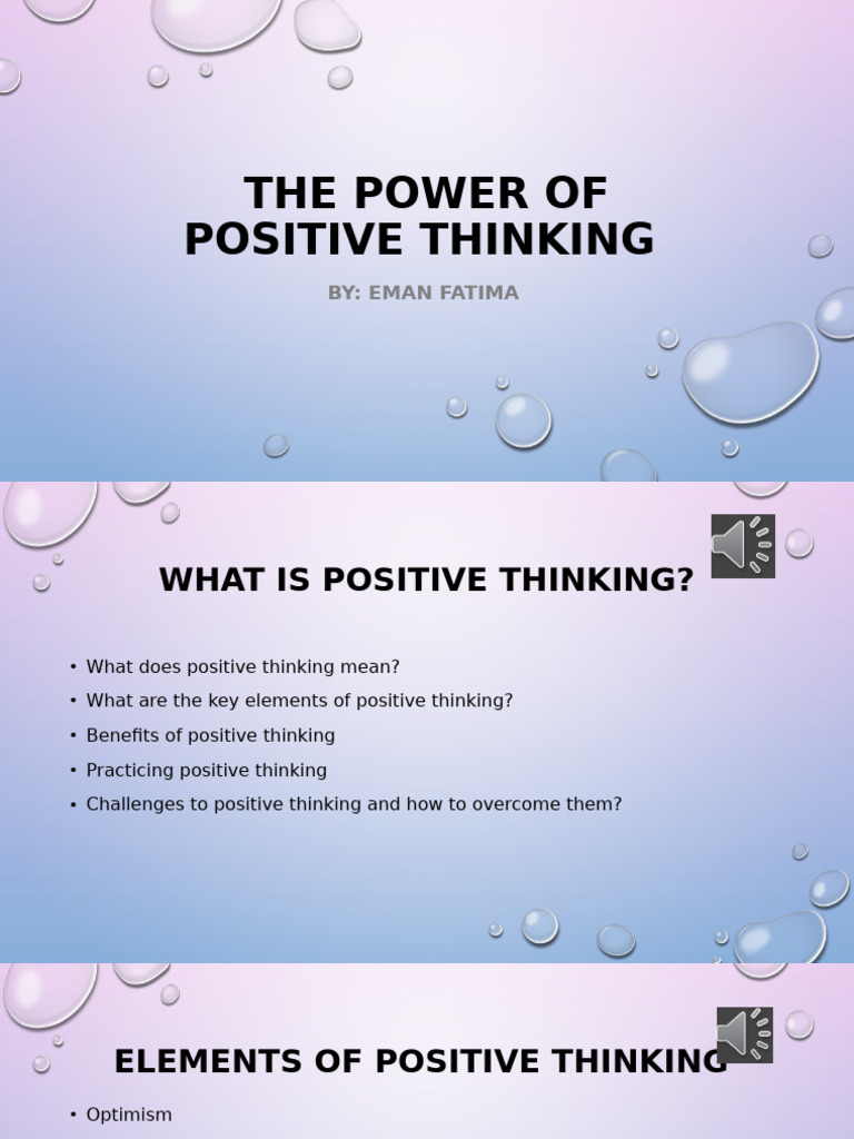 Positive Thinking for Student Success | PDF