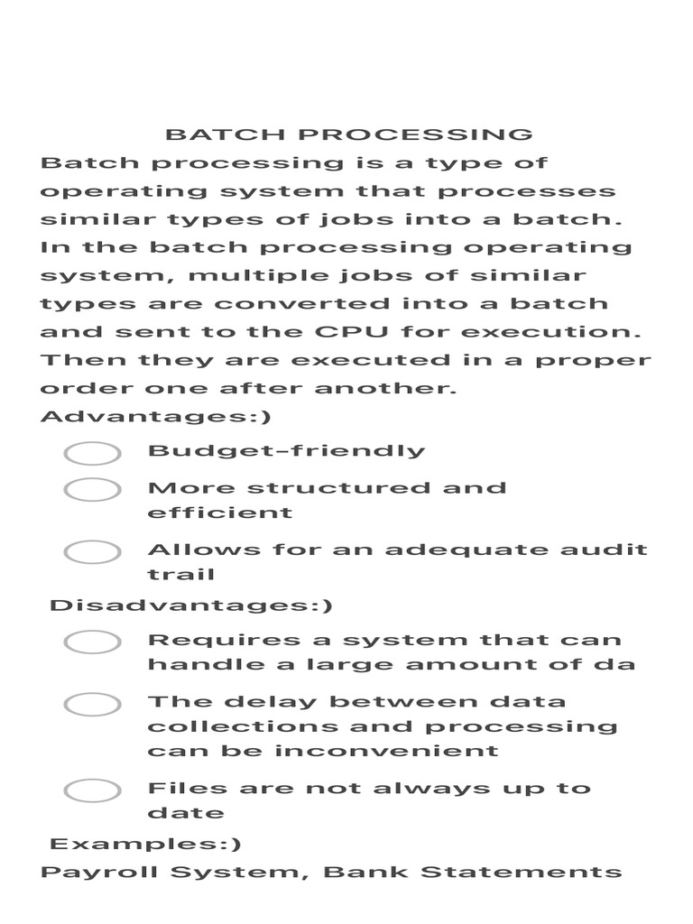 Batch Processing | PDF