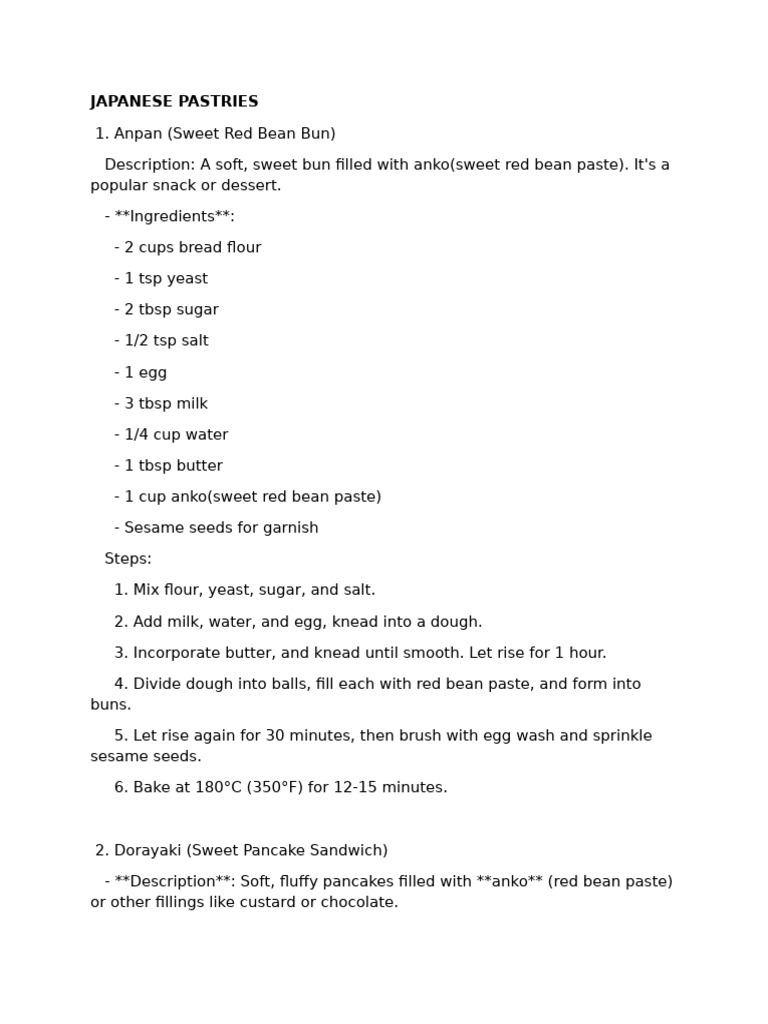 Japanese Pastry Recipes Guide | PDF