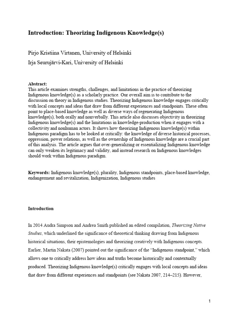 Theorizing Indigenous Knowledge Challenges | PDF | Knowledge | Sami People