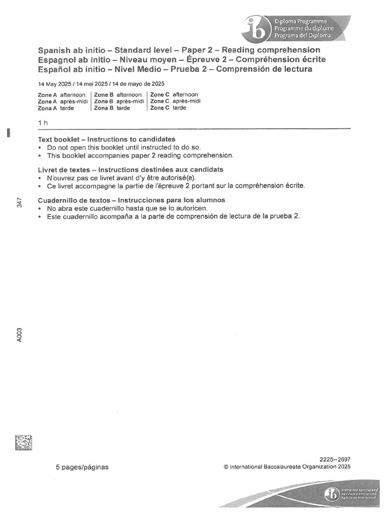 M25 Spanish Ab Initio TEXTOS | PDF