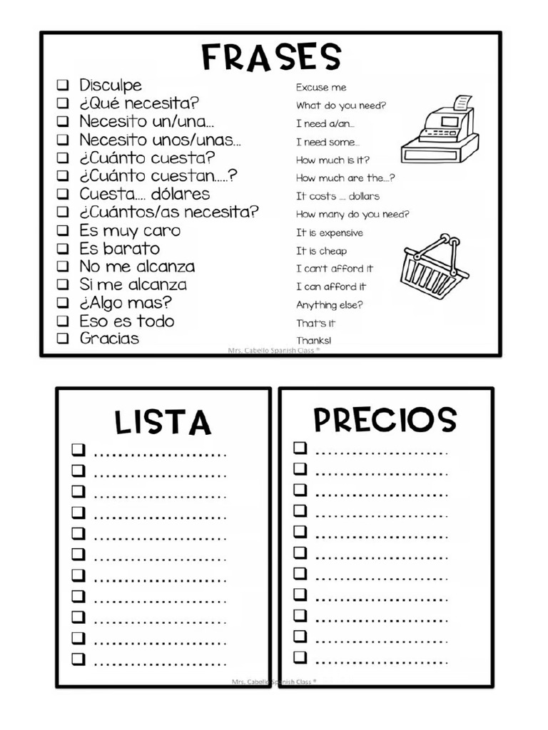 En El Mercado (Vocabulario) | PDF