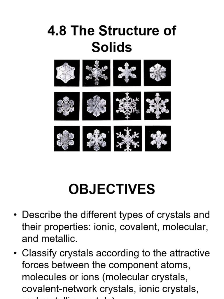 Types and Properties of Crystals | PDF | Chemical Polarity | Chemical Bond