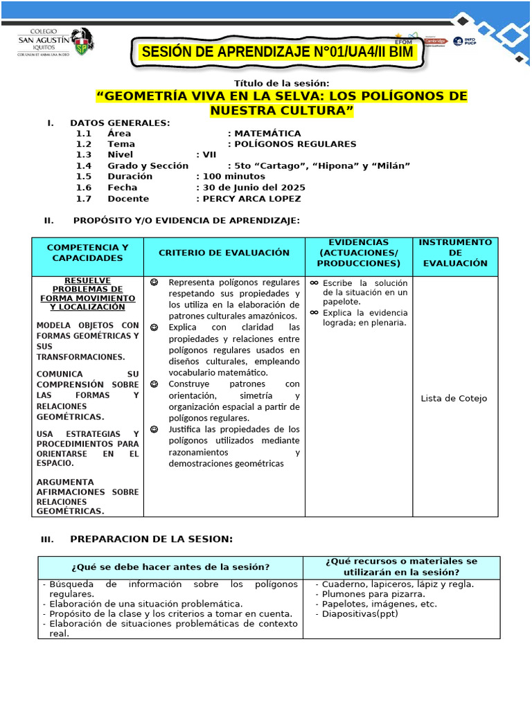 s1 II Bim u4 Arca[2] | PDF | Geometría | Geometría euclidiana