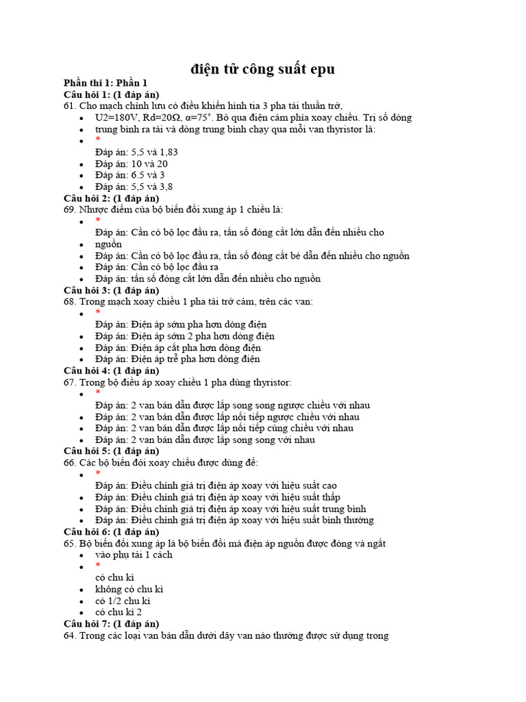 Điện Tử Công Suất Epu | PDF