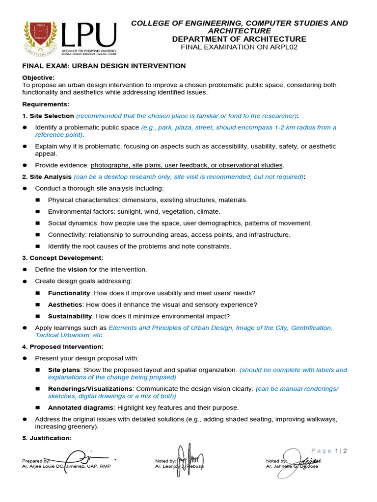 Urban Design Intervention Proposal Guide | PDF | Urban Design | Usability