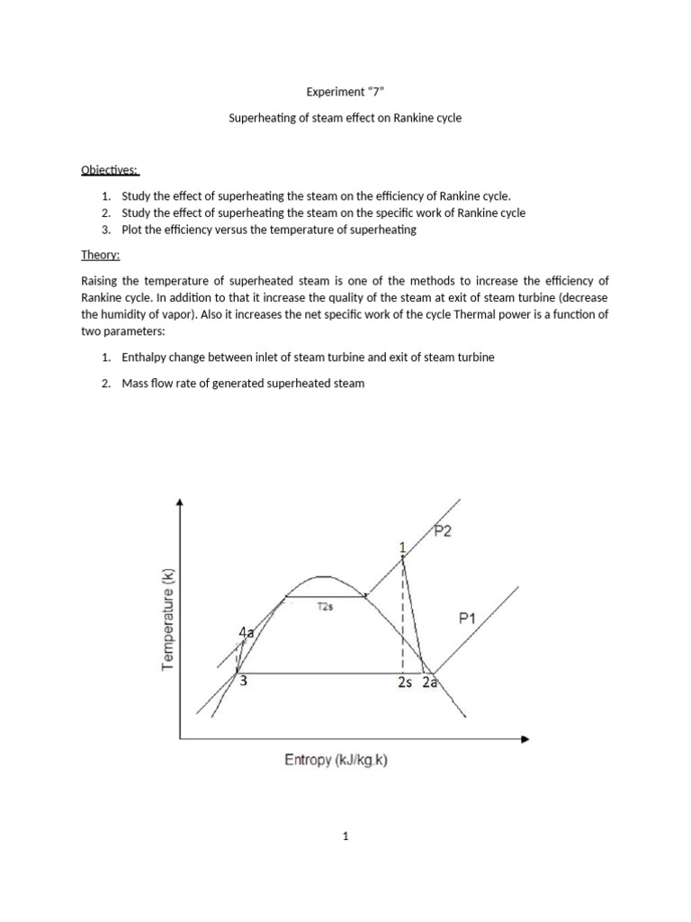 Superheating Effects on Rankine Cycle | PDF | Steam | Boiler