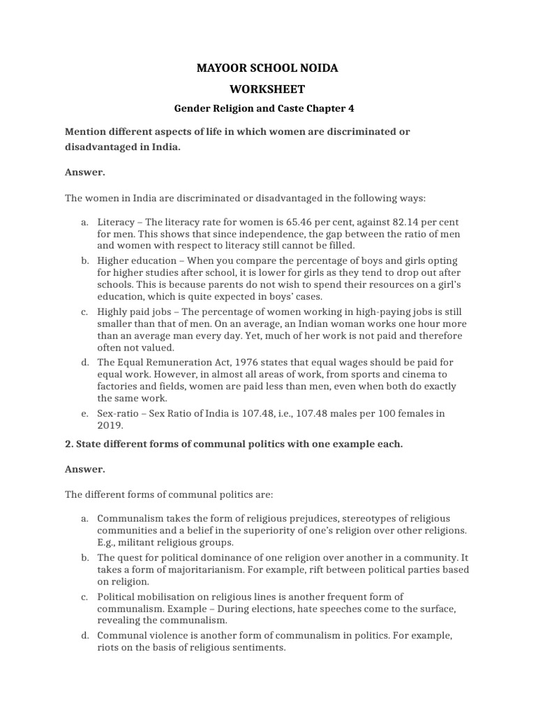 Class 10 Political Science Ch-4 Notes | PDF | Caste | Elections
