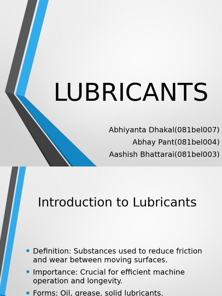 Comprehensive Guide to Lubricants | PDF | Lubricant | Mechanical ...