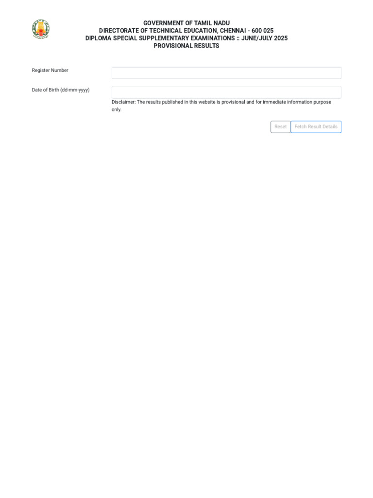 Diploma Special Supplementary Examinations Jun - Jul 2025 | PDF